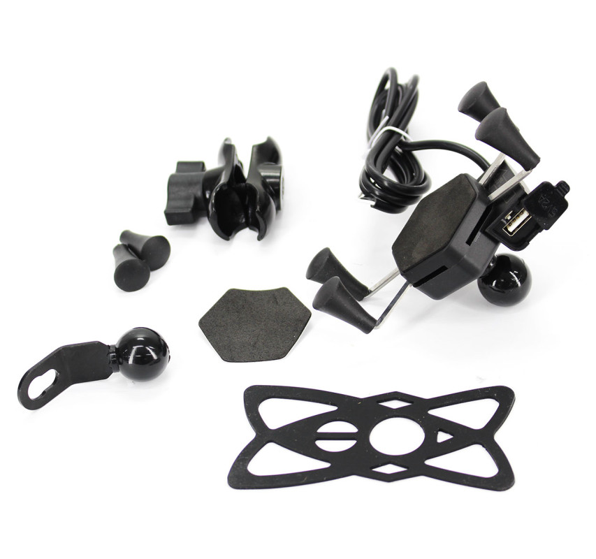ΜΕΤΑΛΛΙΚΗ ΒΑΣΗ ΚΙΝΗΤΟΥ ΓΙΑ SCOOTER ΜΕ USB OEM CLIP-300 :: Toofast